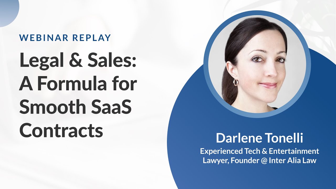 Legal & Sales: A Formula for Smooth SaaS Contracts - YouTube