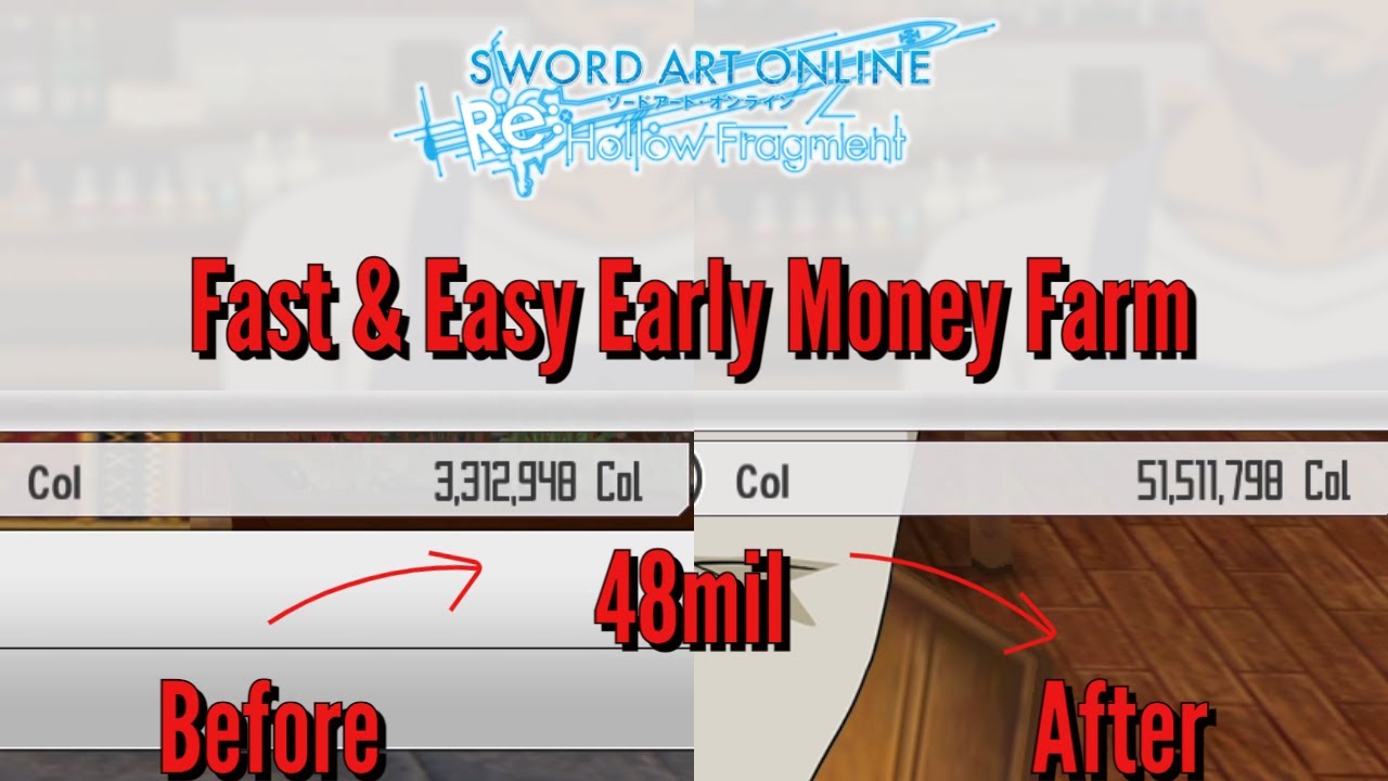 SAO Hollow Fragment Fast & Easy Early Money Farm Method - YouTube