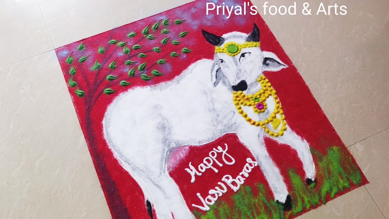 Pongal Rangoli / VasuBaras Special Rangoli / Diwali Special Rangoli ...