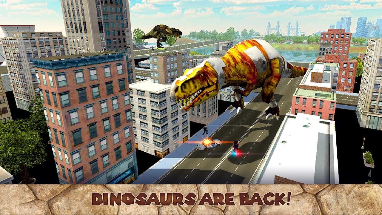 Dinosaur Rex City Attack 3D -By Virtual Animals World-Android - YouTube