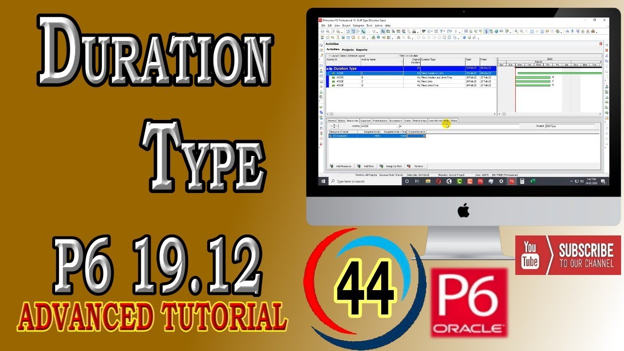 Duration Type Explanation Most Easy way | Primavera P6 | Advanced ...