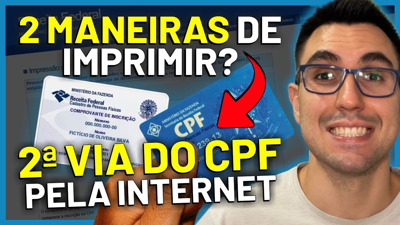 2ª VIA DO CPF | COMO OBTER 2ª VIA DO CPF PELA INTERNET? COMO IMPRIMIR? - YouTube