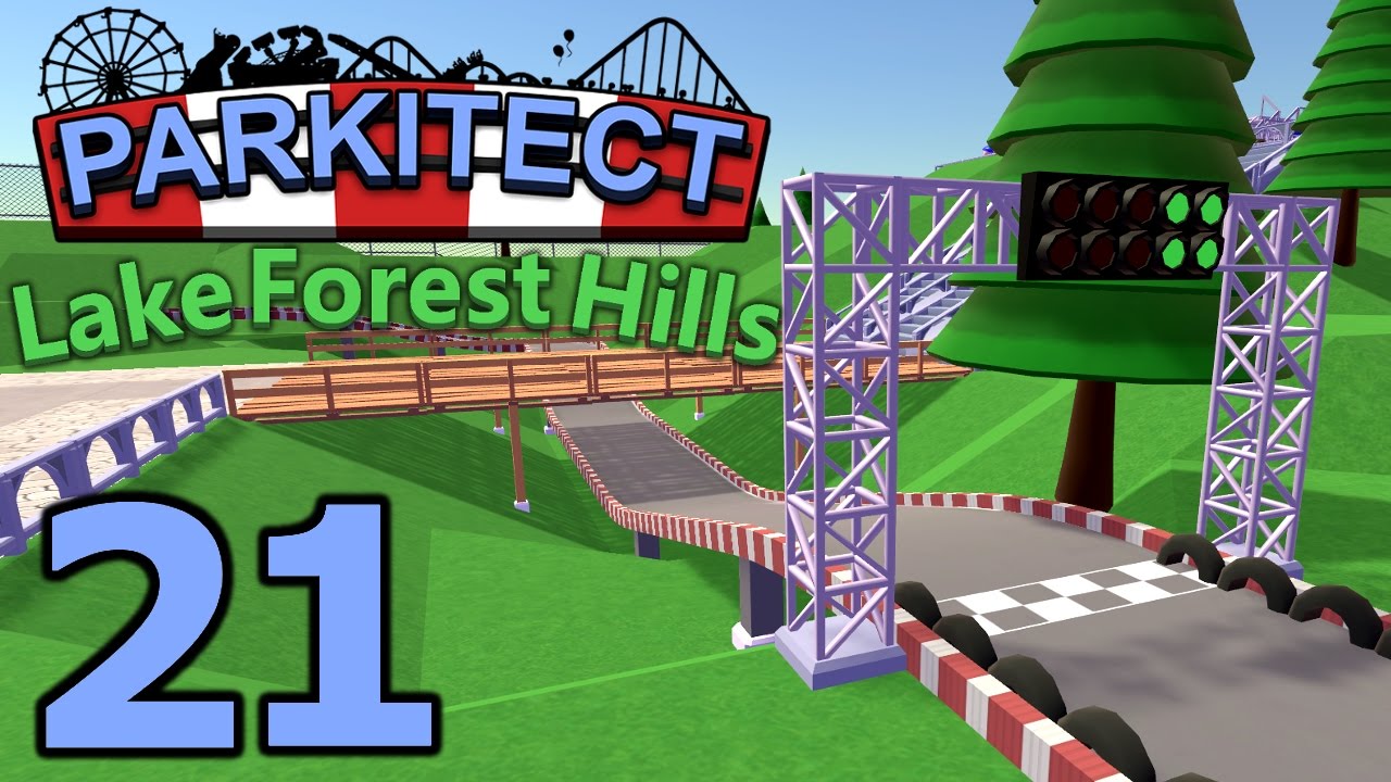 Parkitect Lake Forest Hills - Part 21 - SUPER COOL SPEEDWAY - YouTube
