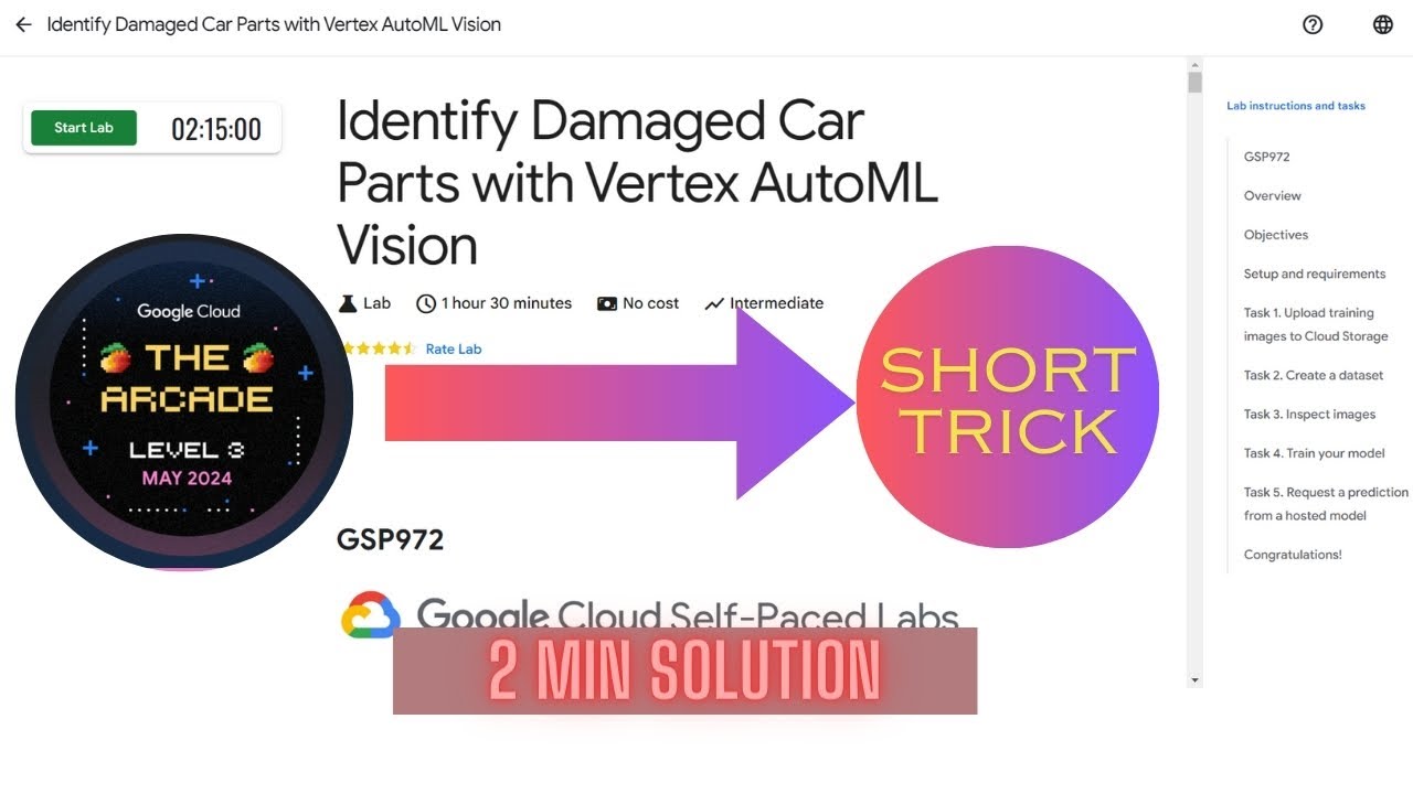 Identify Damaged Car Parts with Vertex AutoML Vision || GSP972 || SHORT SOLUTION - YouTube