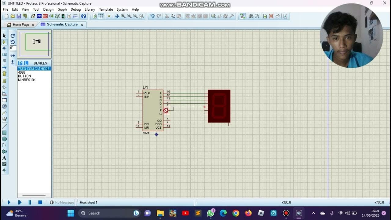 TUTORIAL RANGKAIAN COUNTER UP 7 SEGMENT MENGGUNAKAN PROTEUS 8~ - YouTube