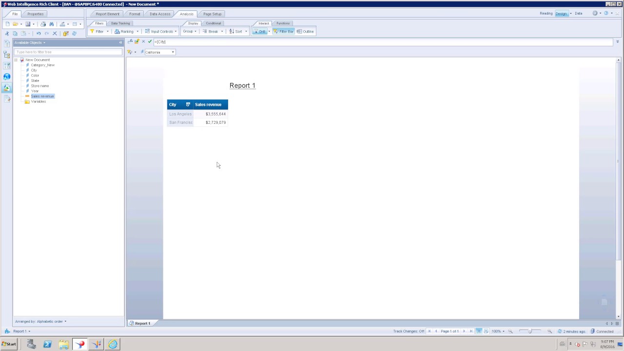Drill Option in Web Intelligence - Advanced - YouTube