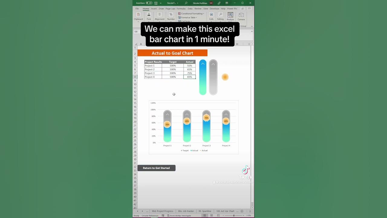 Excel short how to make a custom bar chart - YouTube
