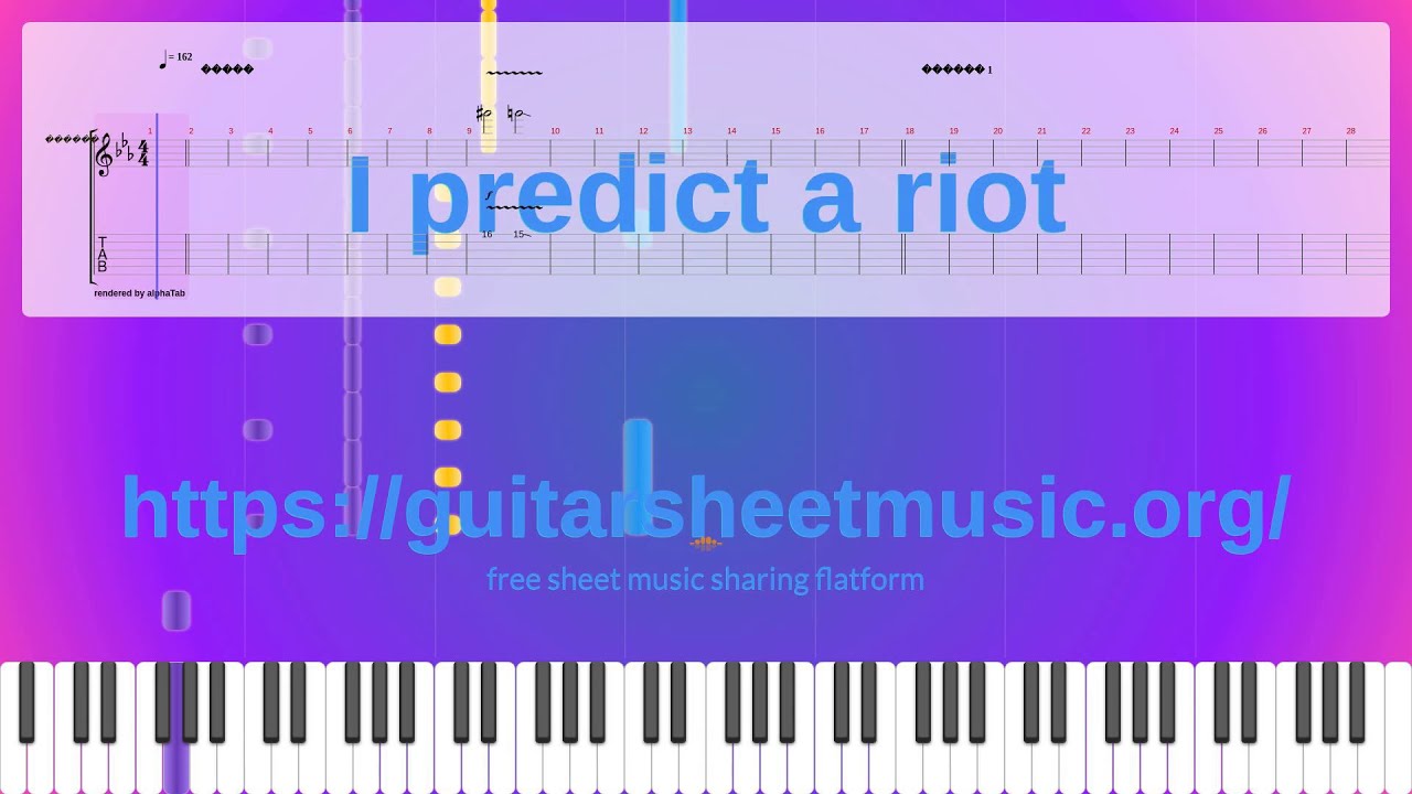 I Predict A Riot Sheet Music Free, Synthesia Piano - YouTube