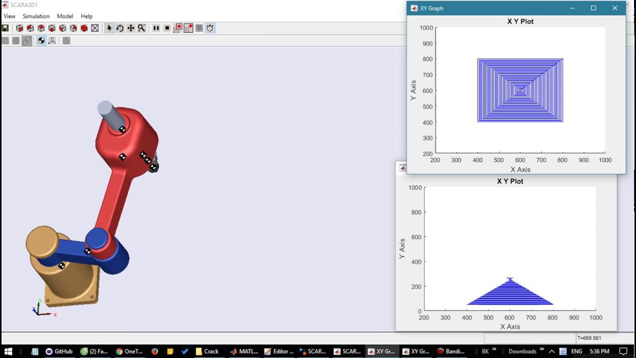 SCARA robot matlab simulation simmechanics - YouTube