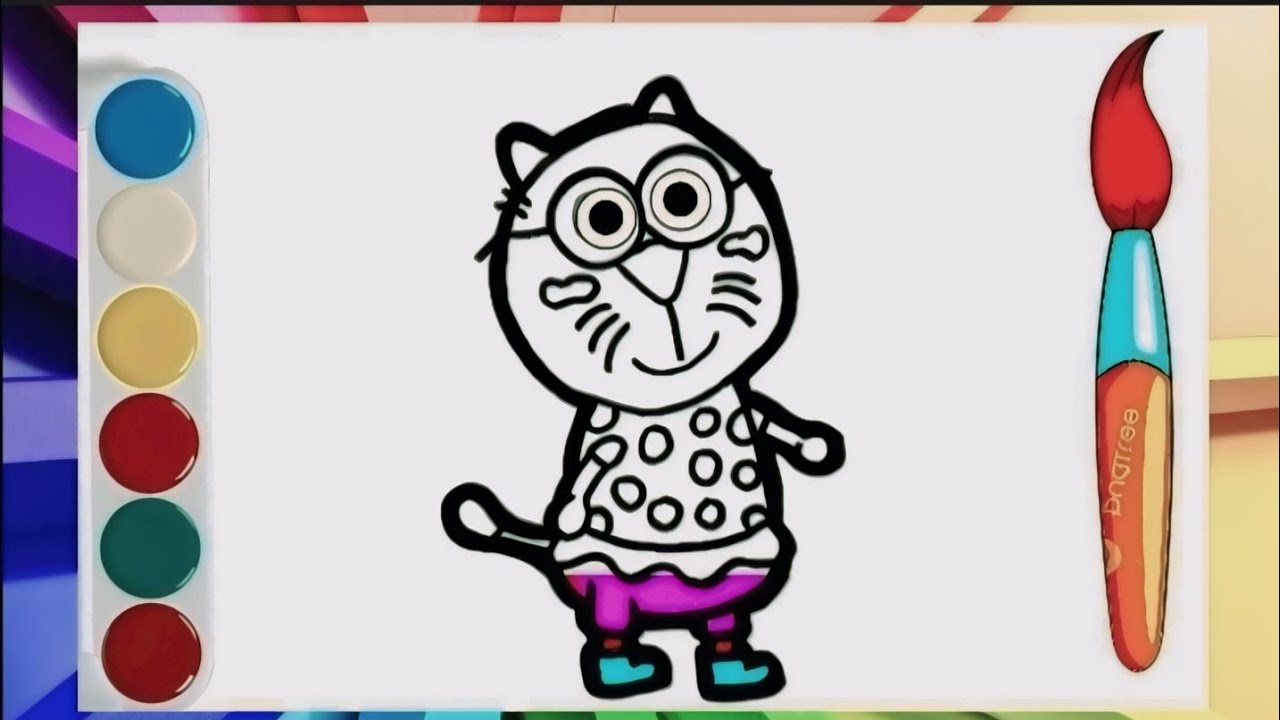 How To Draw Kat Wolfoo || Drawing Coloring & Painting || For Kids and ...