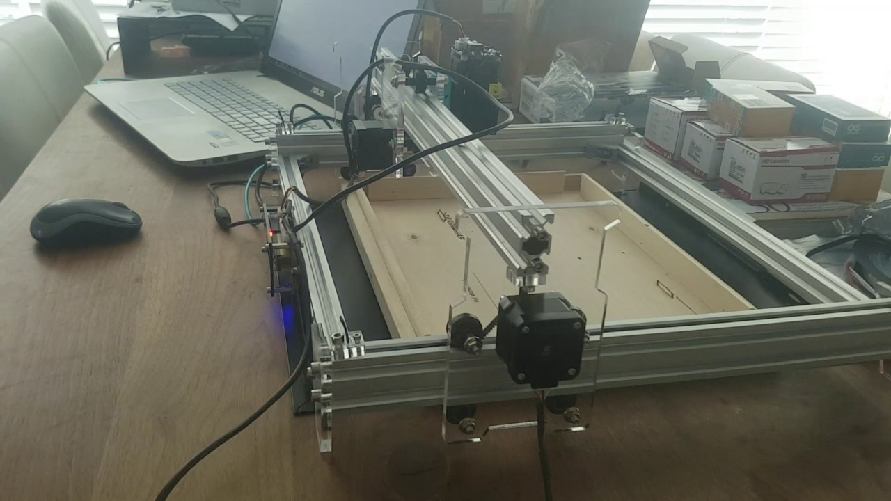 1st test with EleksMaker A3 laser - YouTube