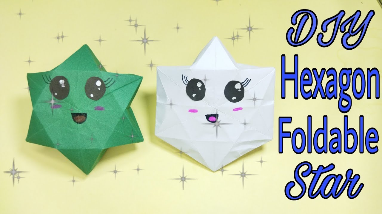 How to Make a 3D Hexagon Foldable Origami Star|Origami craft with paper ...
