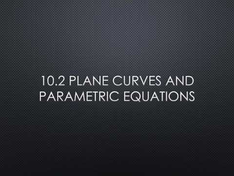 10.2 Plane Curves and Parametric Equations (part 1) - YouTube