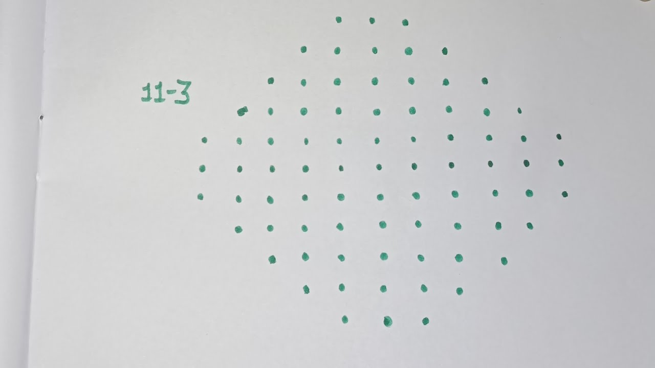 11x3 dots muggu simple and easy - YouTube