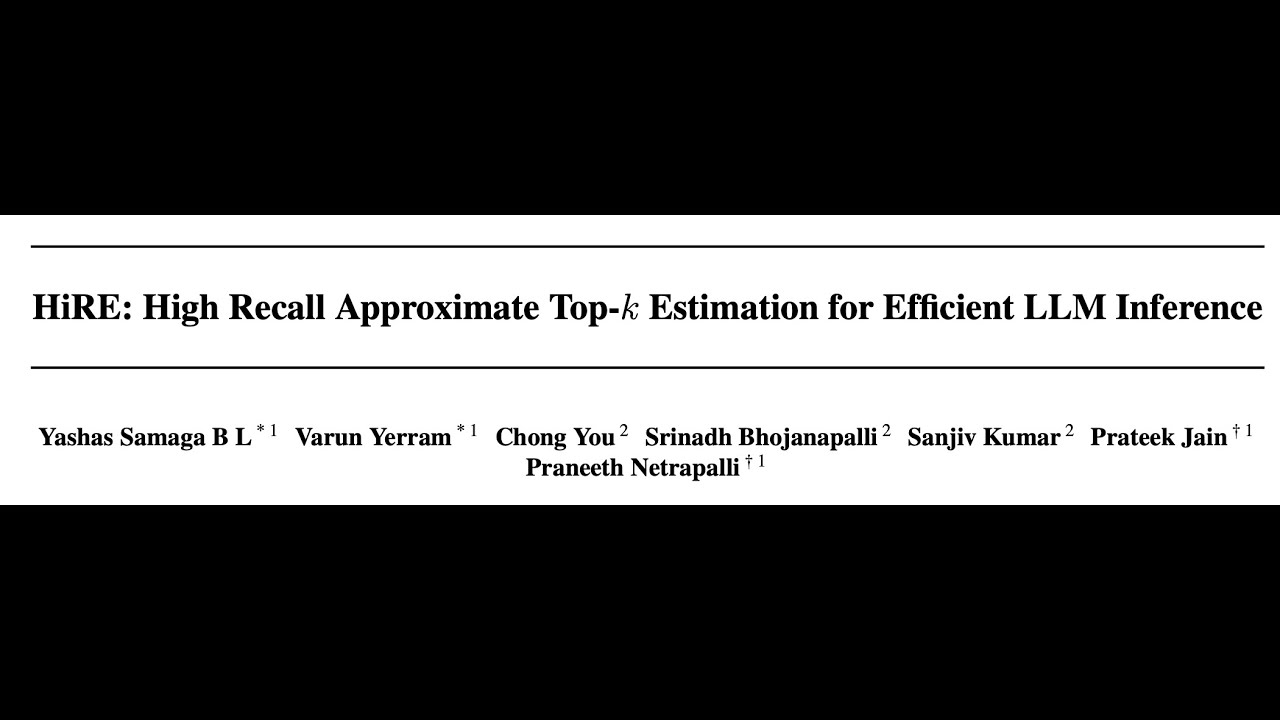 HiRE: High Recall Approximate Top-k Estimation for Efficient LLM ...