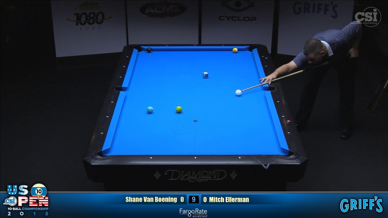 2018 US Open 10-Ball (Semi-Final): Shane Van Boening vs Mitch Ellerman ...