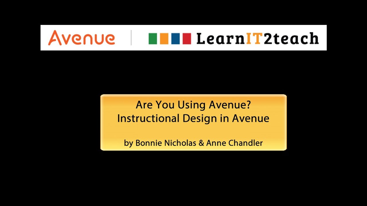 Are You Using Avenue? Instructional Design in Avenue - YouTube