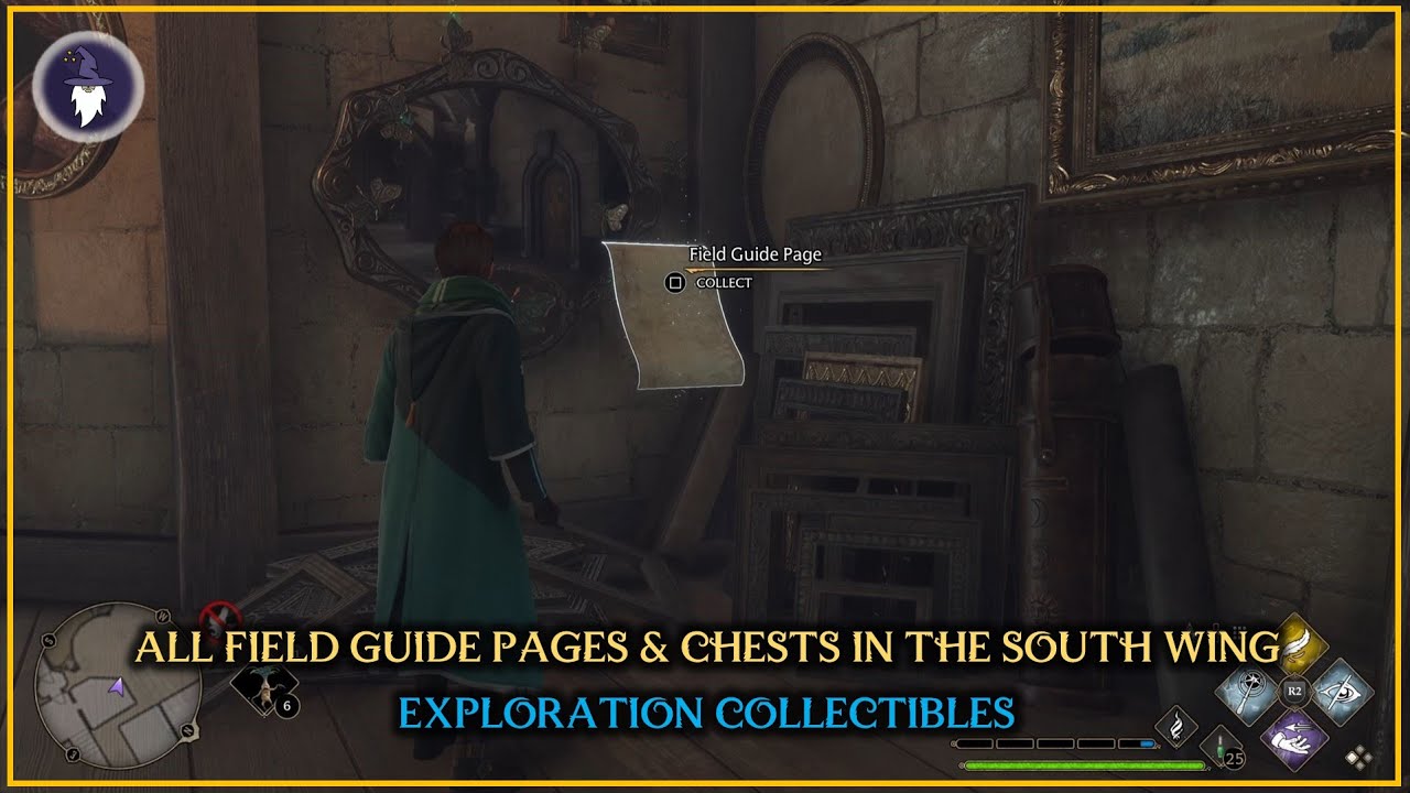 HOGWARTS LEGACY - ALL 23 GUIDE PAGES & 5 CHESTS IN THE SOUTH WING ...