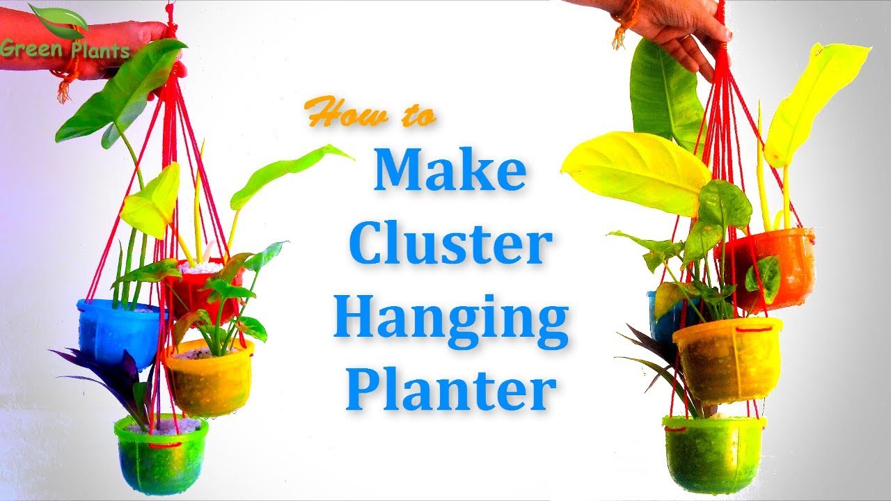 How to Make Cluster Hanging Planter at Home Indoor | Planters Ideas ...