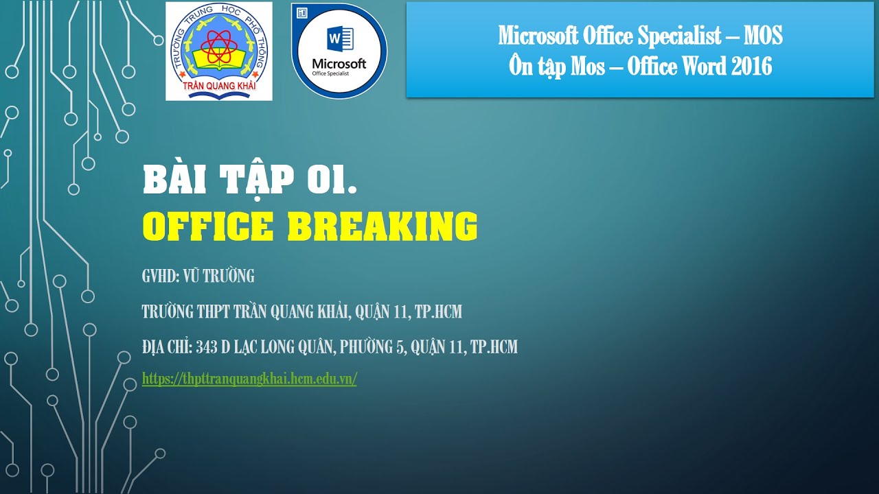 Mos_Word_2016_15 - Bài tập 01 - Office Breaking - YouTube