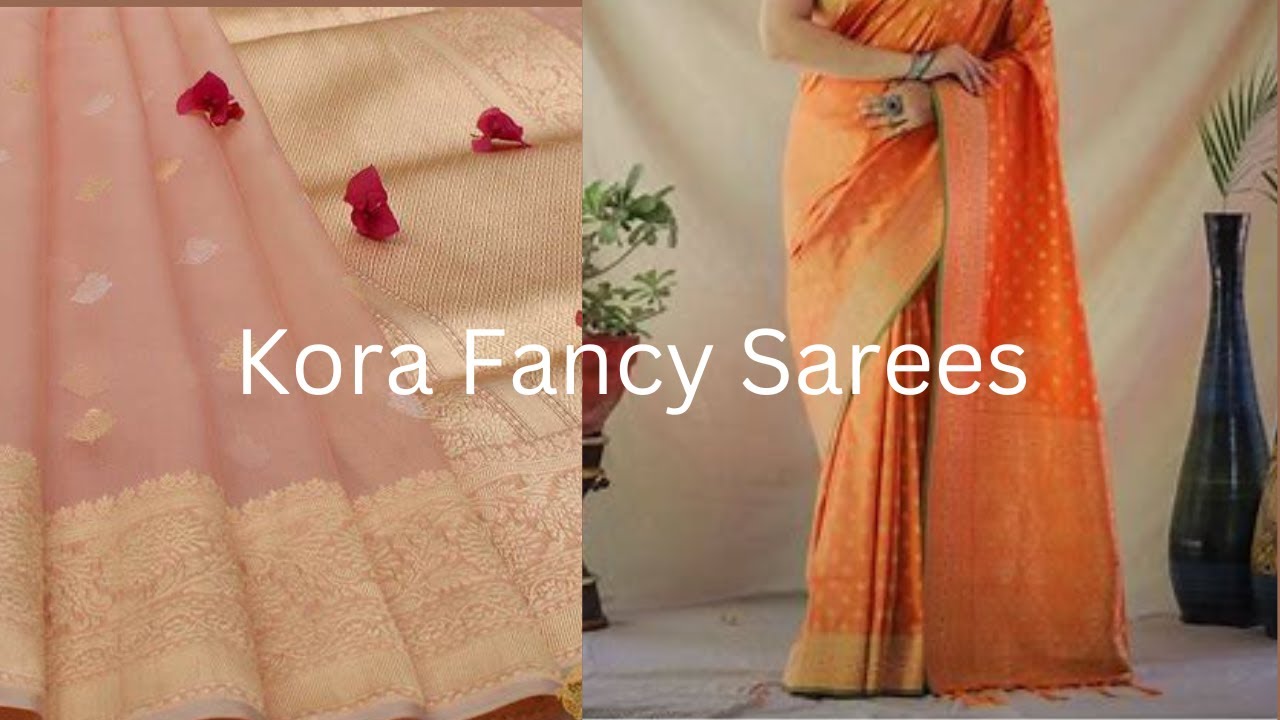 Kora fancy saree | Designer Sarees - YouTube