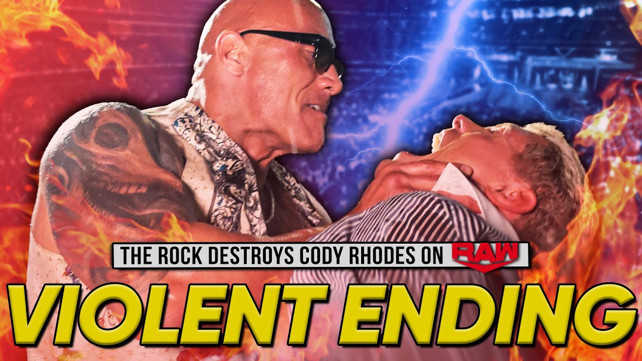 The Rock DESTROYS Cody Rhodes In VIOLENT WWE Raw Ending | CM Punk ...
