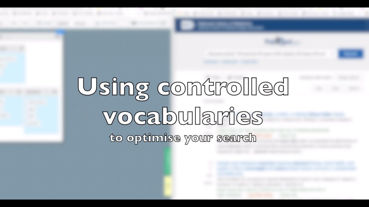 6. Using controlled vocabulary terms to optimise your search - YouTube