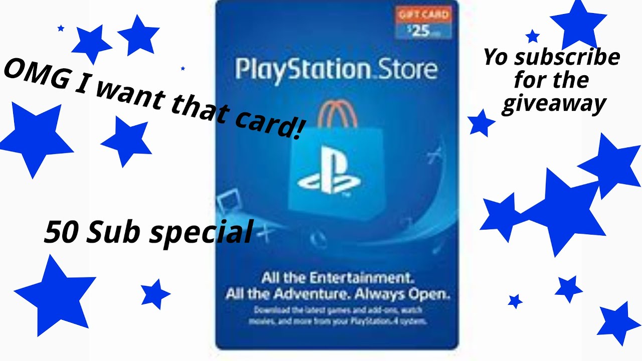 Playstation card 25$ giveaway 50 sub special - YouTube