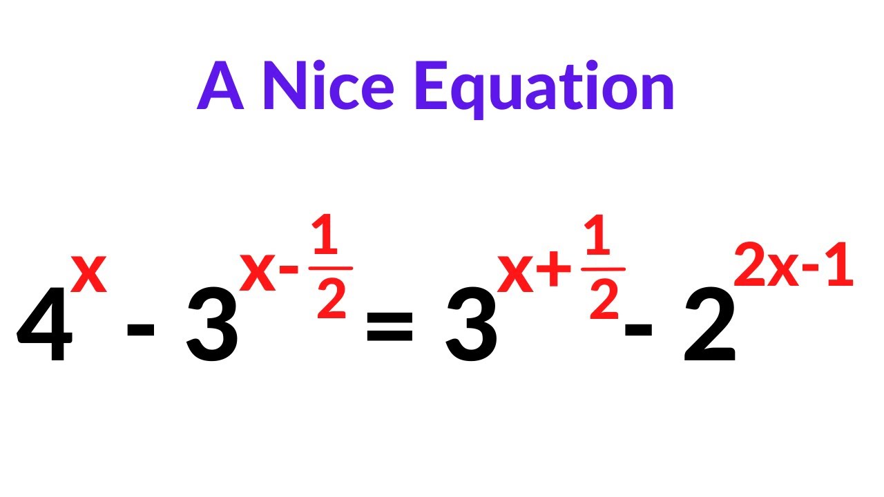 a very nice equation to solve - YouTube