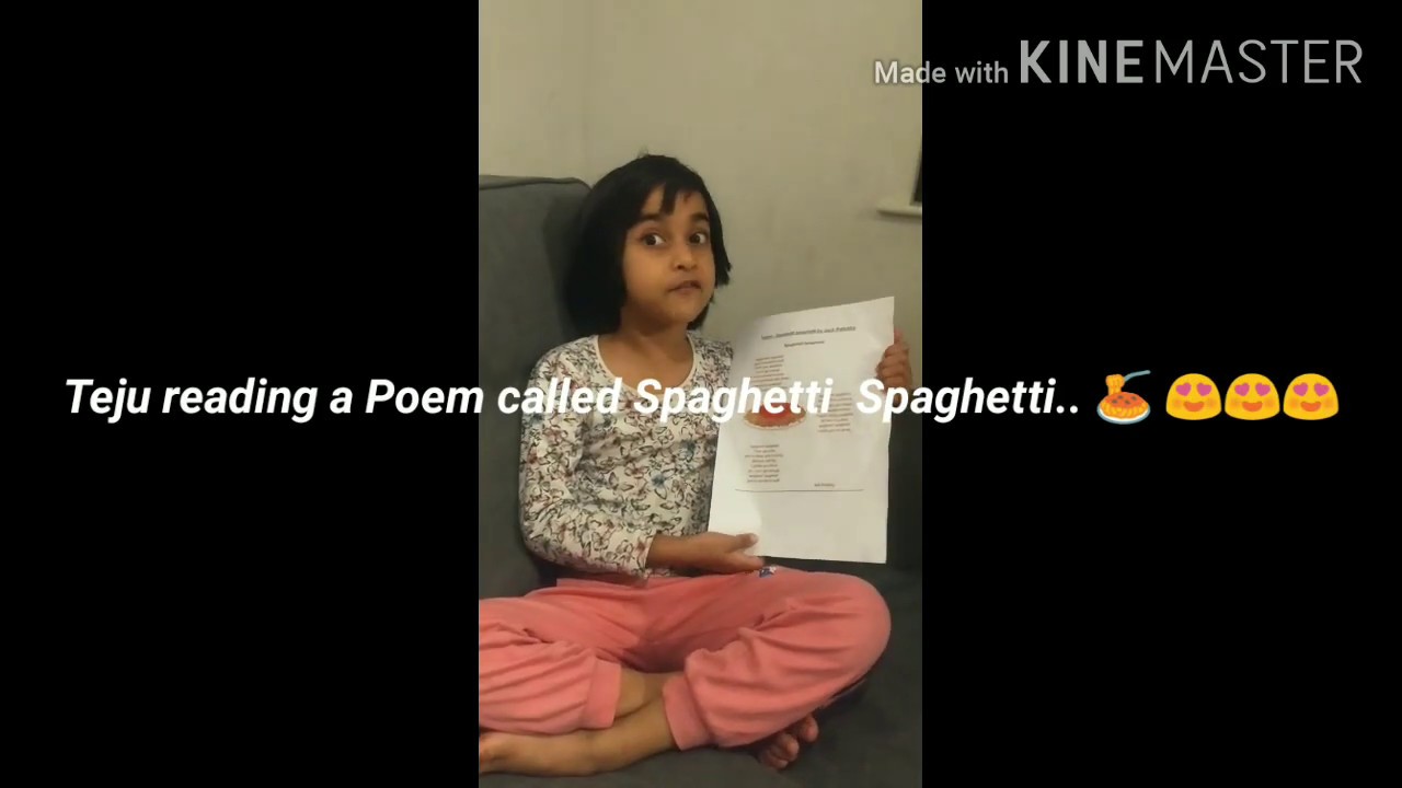 Spaghetti Spaghetti Poem | Teju Reading Spaghetti Spaghetti Poem - YouTube
