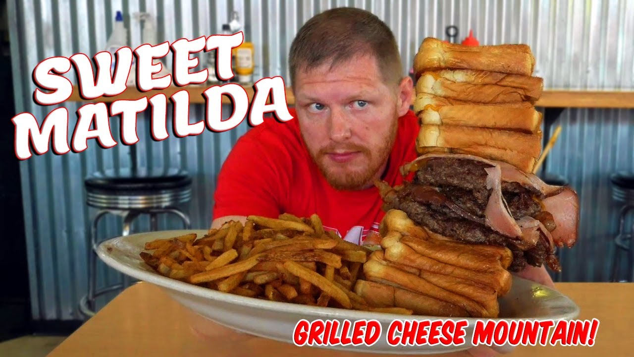 SWEET MATILDA | GRILLED CHEESE BURGER CHALLENGE - YouTube