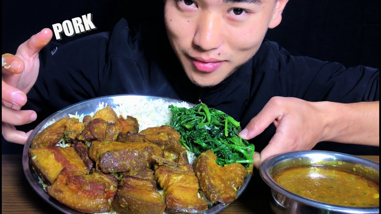 🔥PORK BELLY MUKBANG + COOKING PROCESS | 🥵SUNGUR KO MASU GRAVY WITH RICE ...