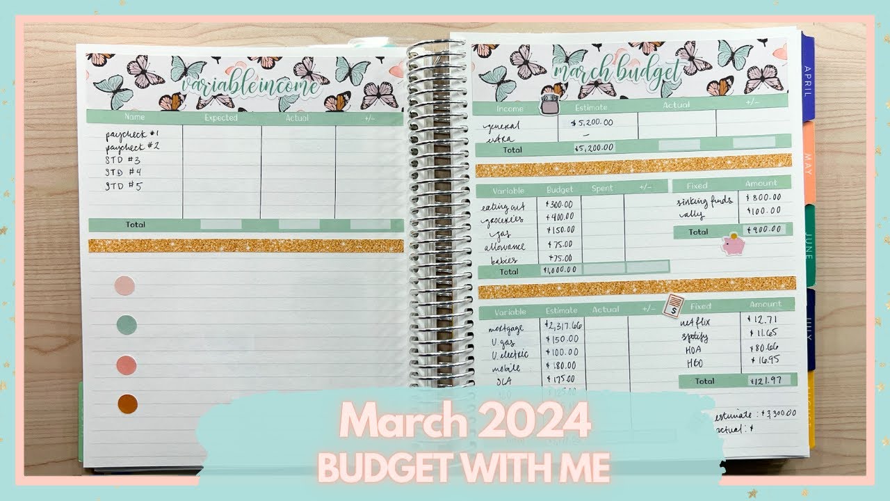 🍀 March Budget With Me | Cashless Electronic Budgeters | Erin Condren ...