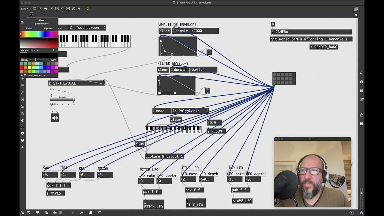 Max/MSP/Jitter: Sound & Visual Synthesizer - Part 3 - Polyphony - YouTube