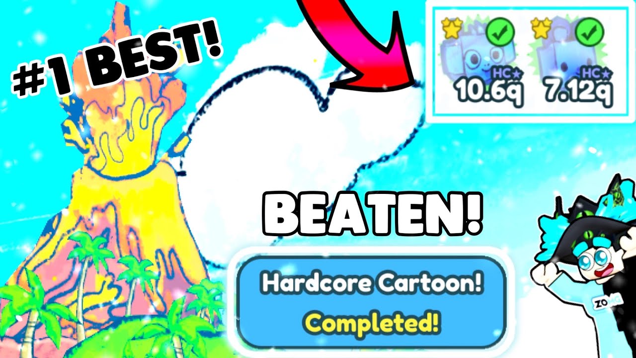 🥳 We Beat *HARDCORE CARTOON WORLD* & GOT THIS In Pet Simulator X Doodle ...