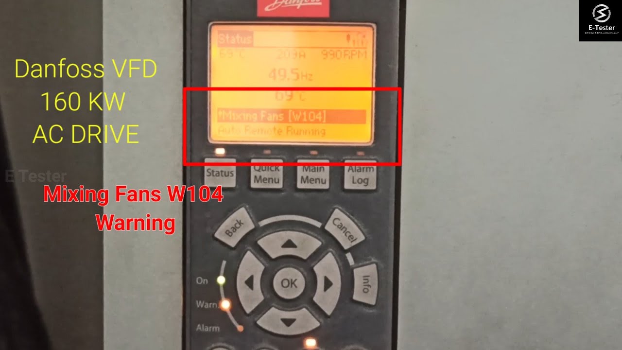 How To Troubleshoot Mixing Fan Warning W104 In Danfos VFD VLT E how-to-troubleshoot-mixing-fan-warning-w104-in-danfos-vfd-vlt-e