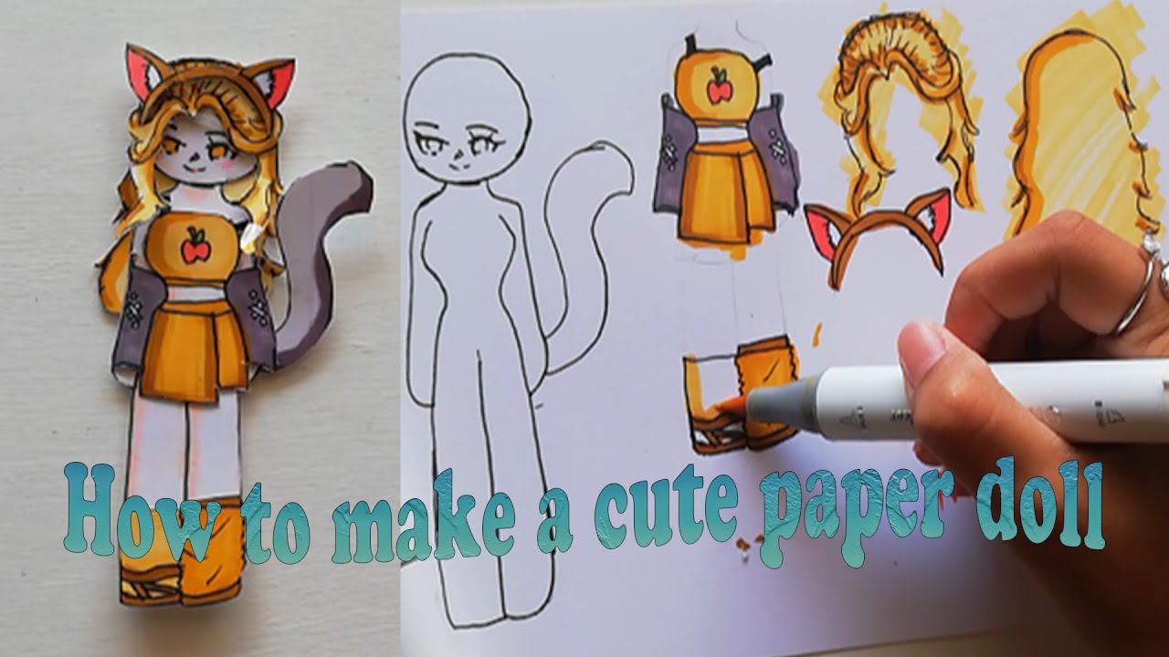 How to make a cute paper doll 51 B - YouTube