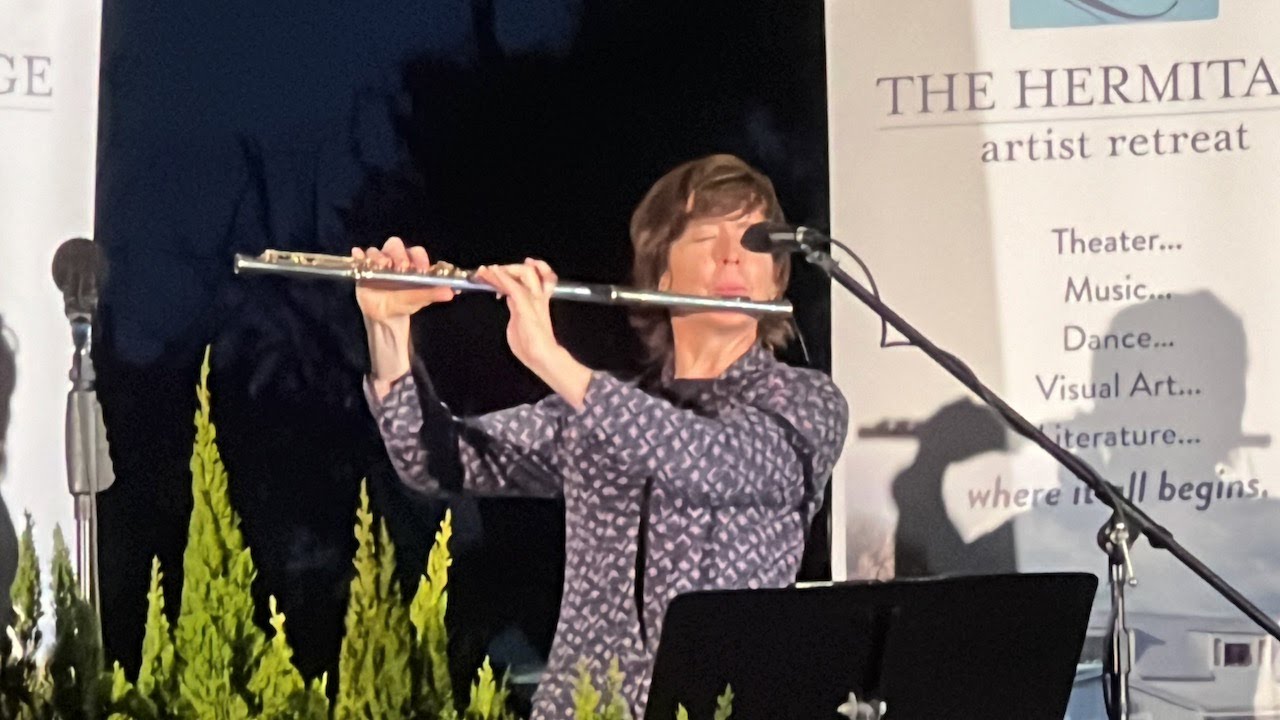 Claire Chase - Sunset Flute Performance - with triangle and bird chorus ...