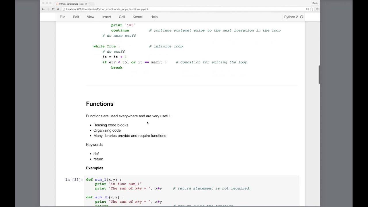 Python conditionals loops functions part 1 of 2 - YouTube