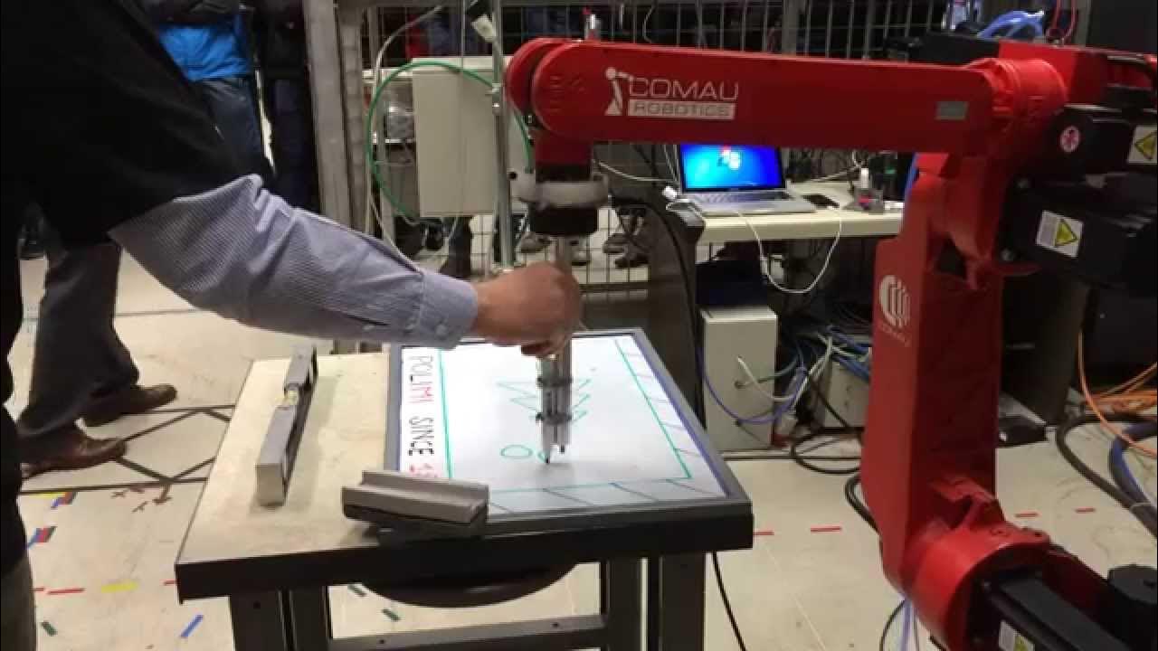 Industrial robot hybrid force control lead-through programming - YouTube
