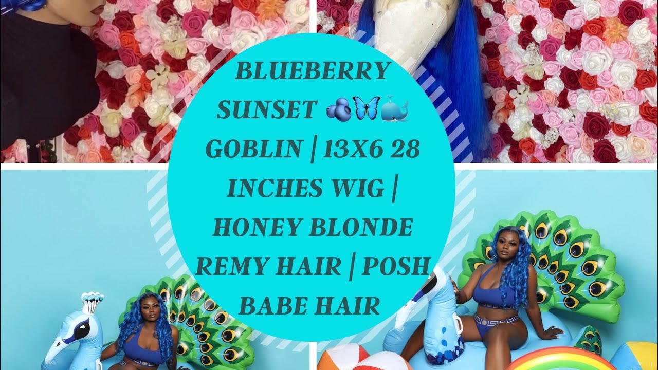 Blueberry Sunset 🫐🦋🐳 Goblin | 13x6 28 inches Wig | Honey Blonde Remy ...
