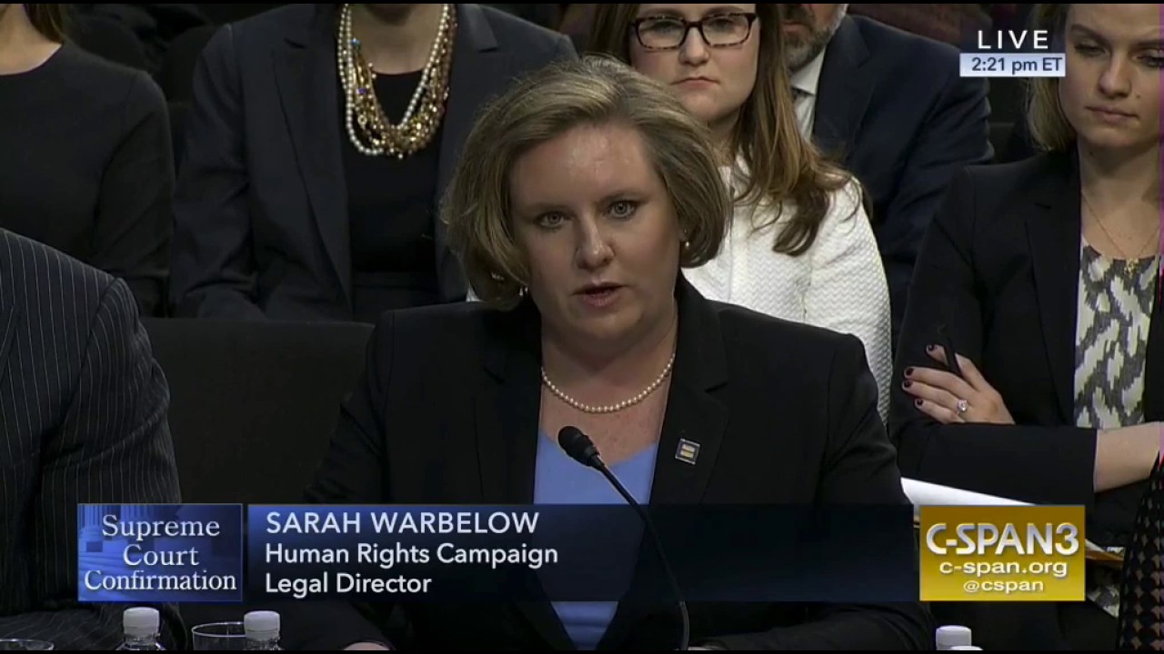 HRC's Legal Director Sarah Warbelow Testifies at Neil Gorsuch's SCOTUS ...