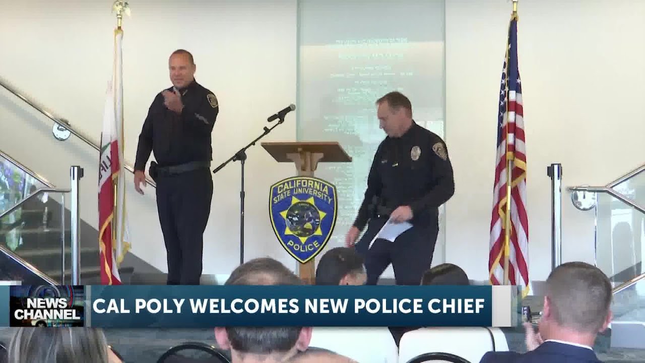 New police chief and officers sworn in at Cal Poly - YouTube