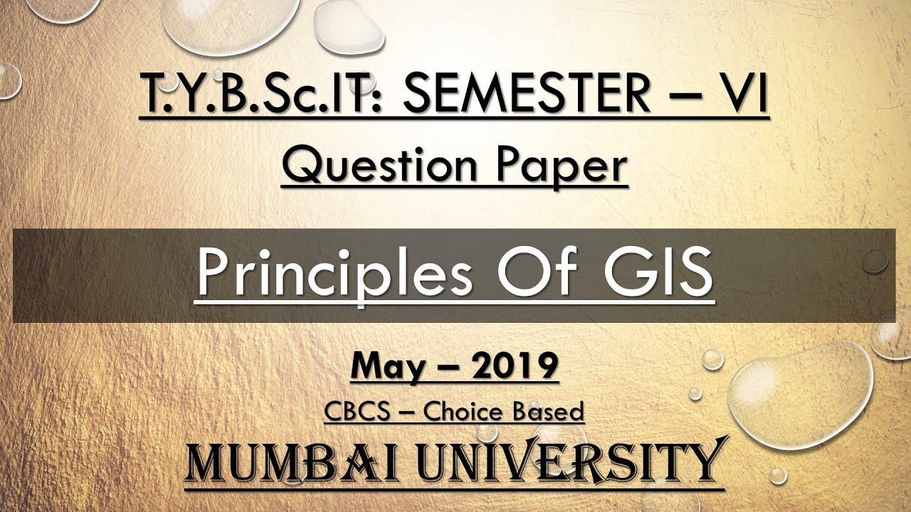 Principles Of GIS (May – 2019) [Choice Based | Question Paper] - YouTube