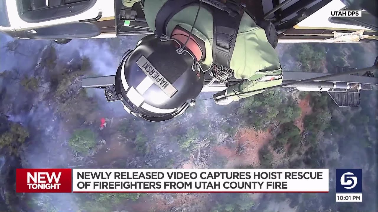 Footage from Utah DPS helicopter captures rescue of firefighters in ...