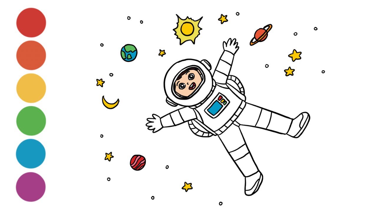 How to Draw an Astronaut 🚀 | Fun Drawing Tutorial for Kids - YouTube