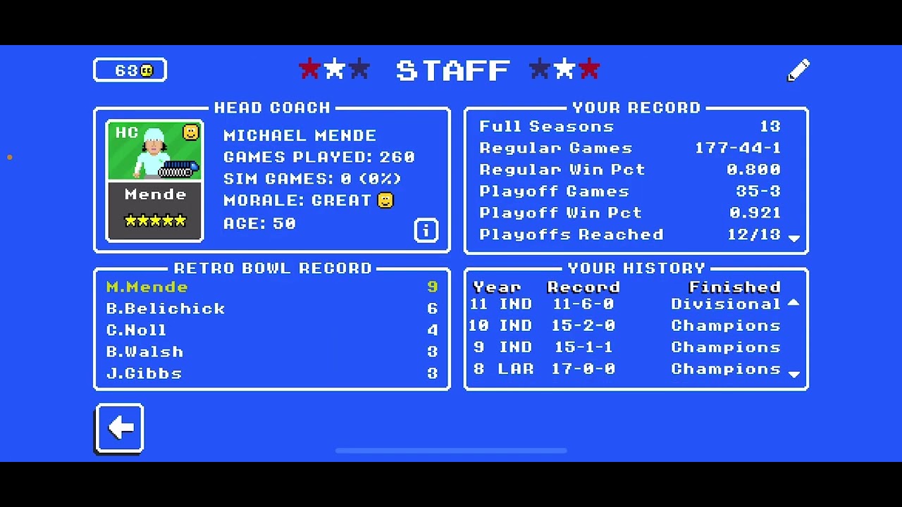 How to view your career stats in Retro Bowl - YouTube