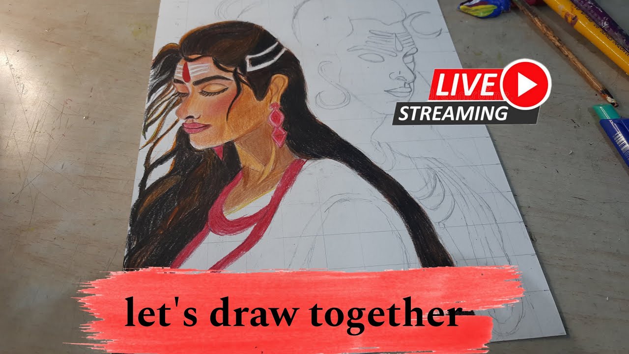 "Shiv Shakti Portrait | Color Pencil Drawing | Hindu Gods Art" - YouTube