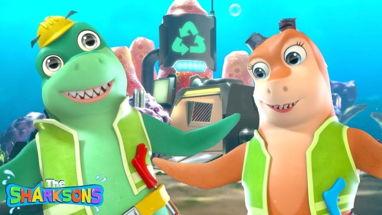 The Sharksons - Wheels On The Bus | Baby Cartoons and Kids Songs - YouTube