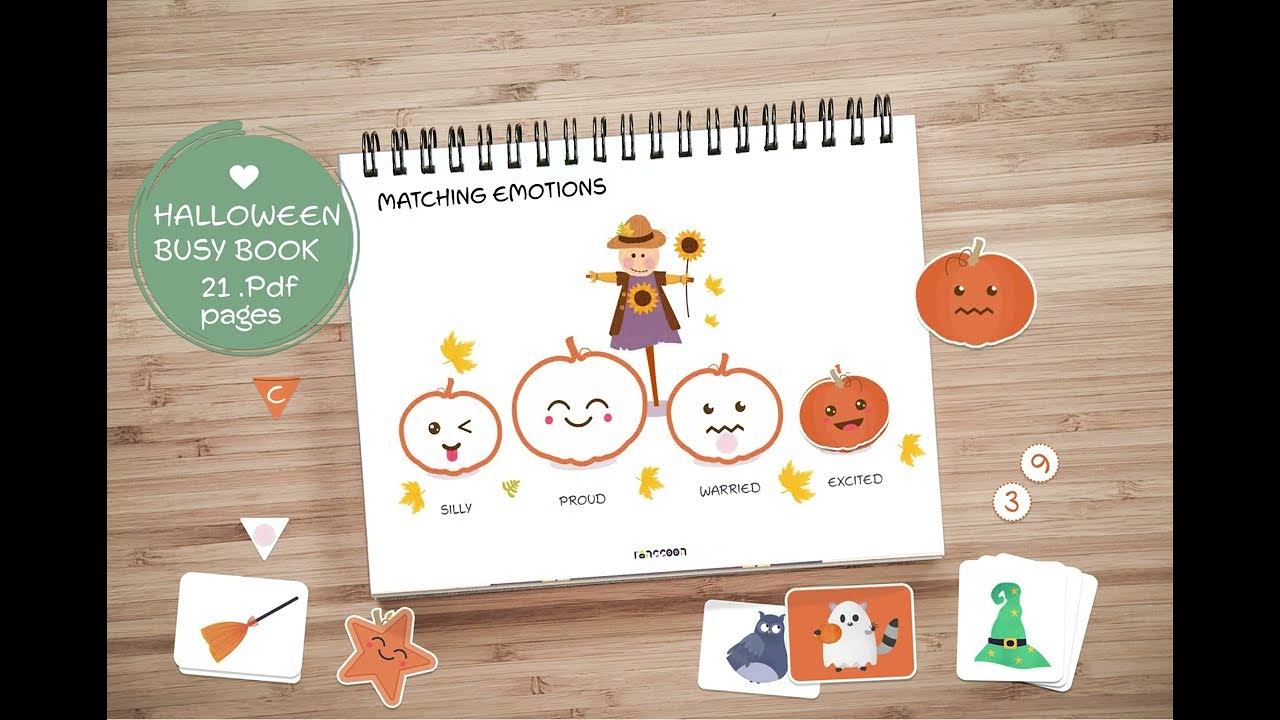 Halloween Busy Book ~ Printable Kids Learning Book - YouTube